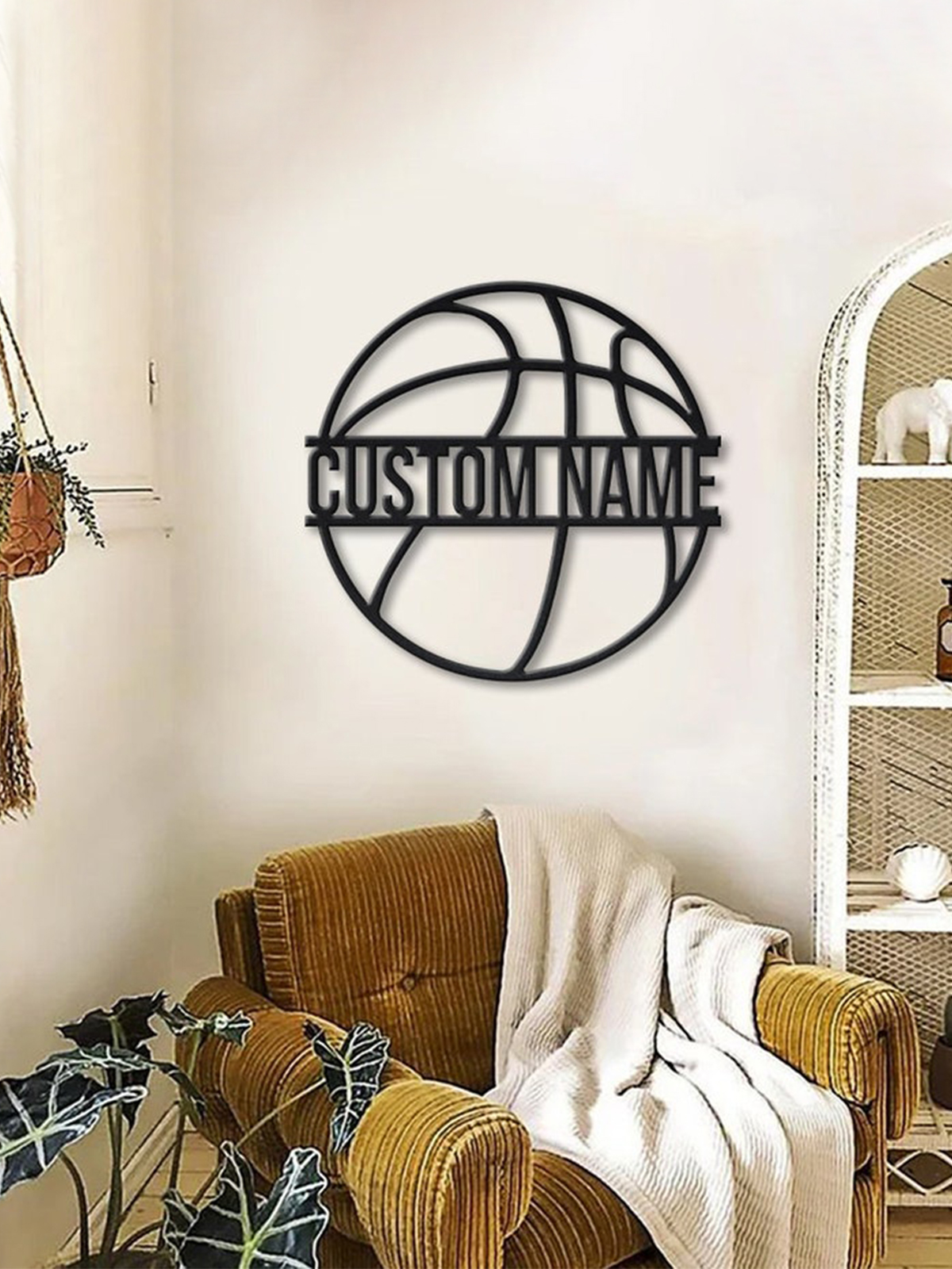 UnusualStandout #705 Personalized Basketball Monogram With LED Lights